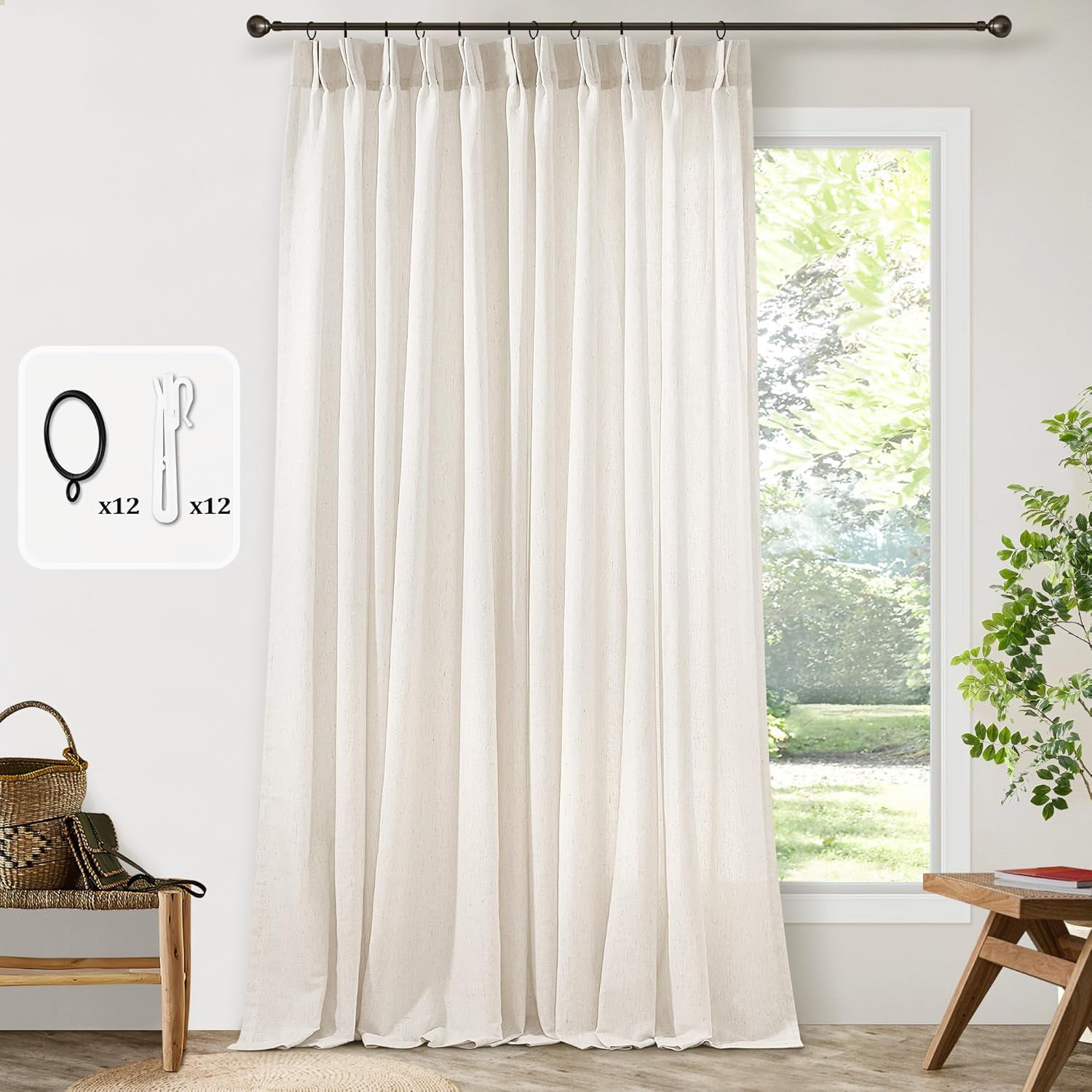Curtains 84 Inches Long for Patio Sliding Glass Door Cream Ivory 72 ...