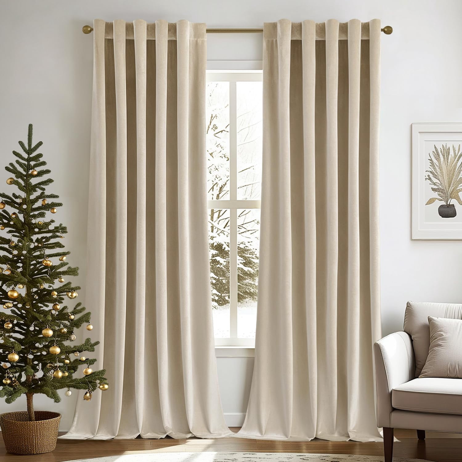 Curtains 90 Inches - Luxury Blackout For Bedroom Living Room Thermal ...