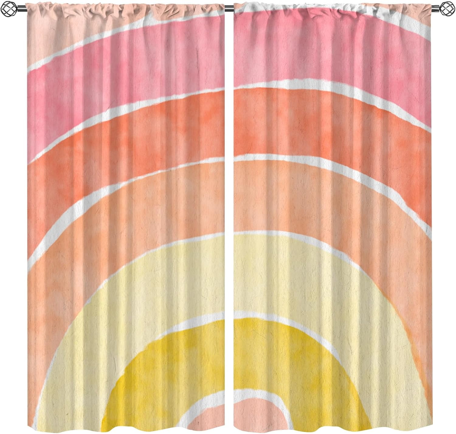 Curtains for Bedroom Black Out 2 Panels Set, 3D Print Colorful ...