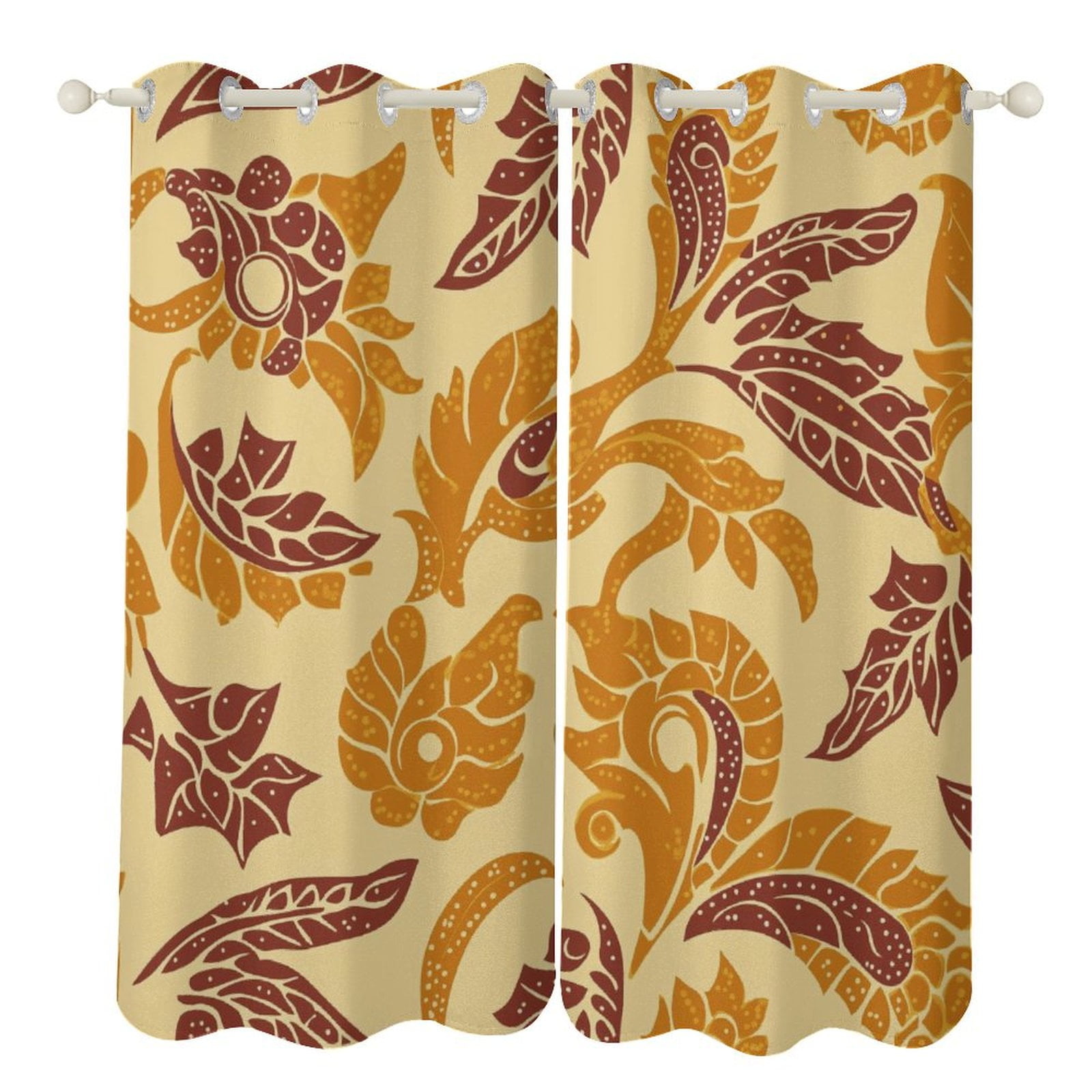 Curtains Darkening Blackout Curtains (2 Panels) Grommet Top Window for ...