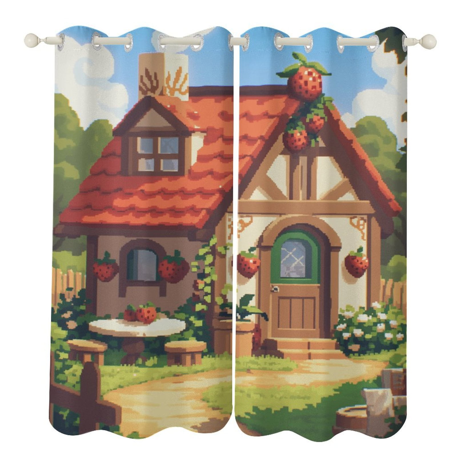 Curtains Darkening Blackout Curtains (2 Panels) Grommet Top Window for ...