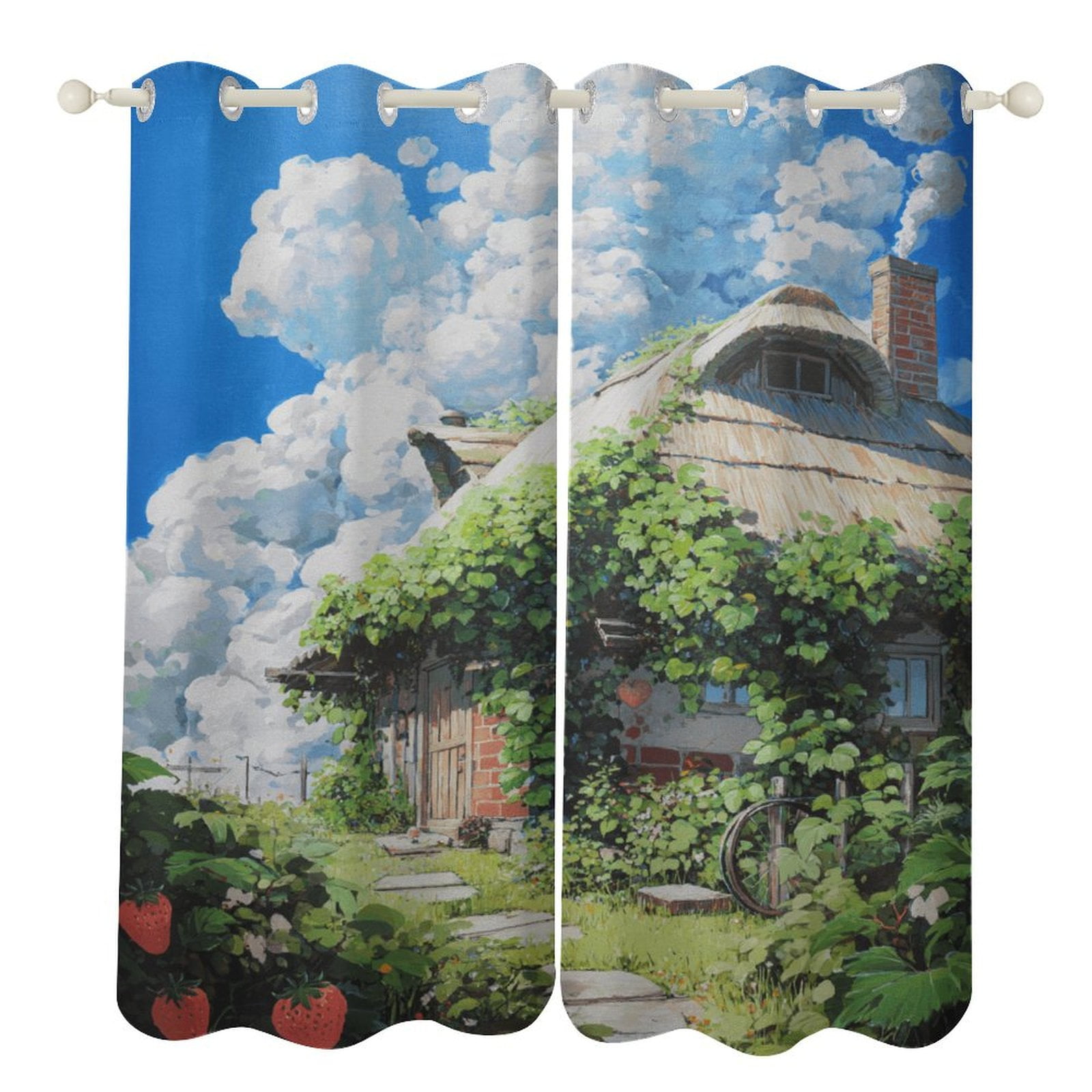 Curtains Darkening Blackout Curtains (2 Panels) Grommet Top Window for ...