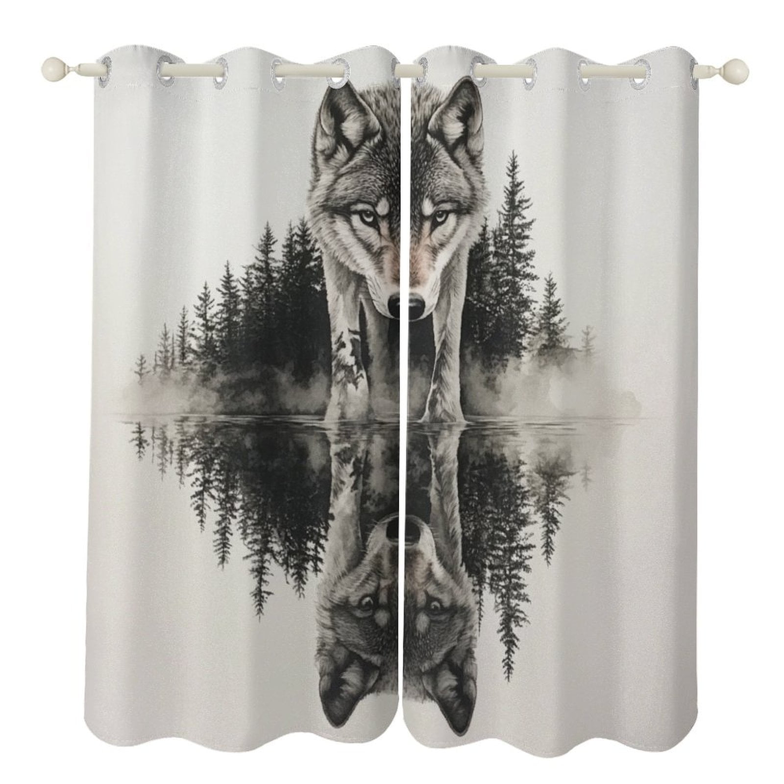 Curtains Darkening Blackout Curtains (2 Panels) Grommet Top Window for ...