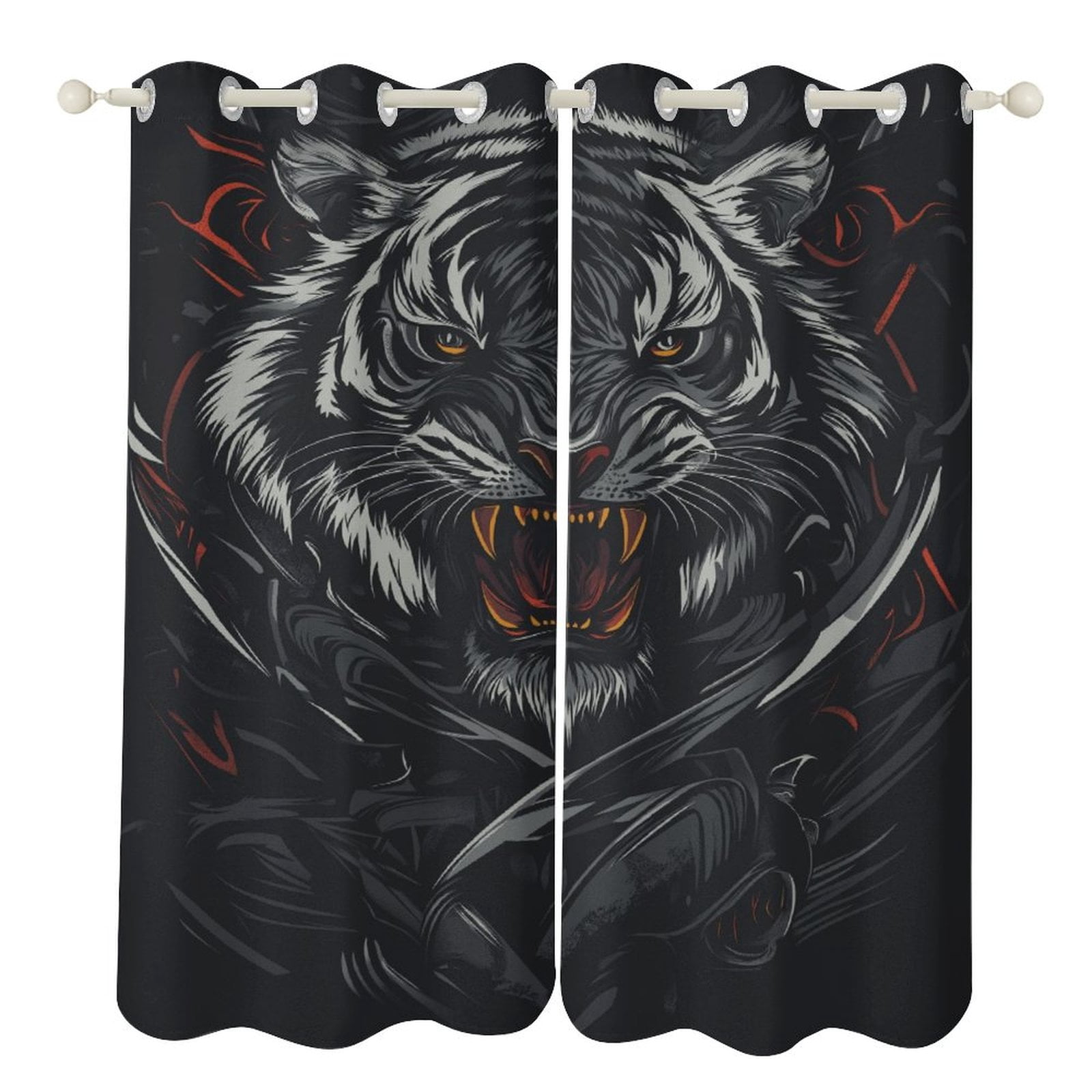 Curtains Darkening Blackout Curtains (2 Panels) Grommet Top Window for ...
