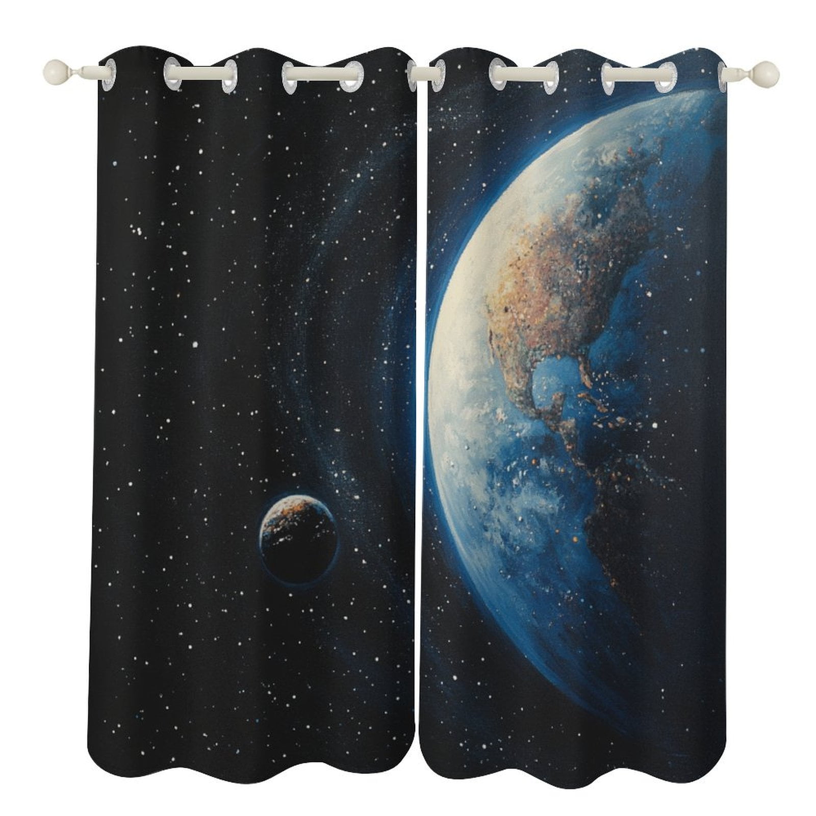 Curtains Darkening Blackout Curtains (2 Panels) Grommet Top Window for ...