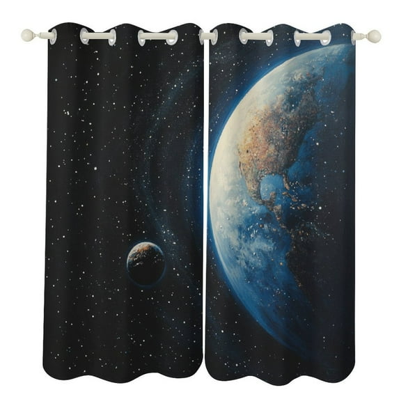 Curtains Darkening Blackout Curtains (2 Panels) Grommet Top Window for ...