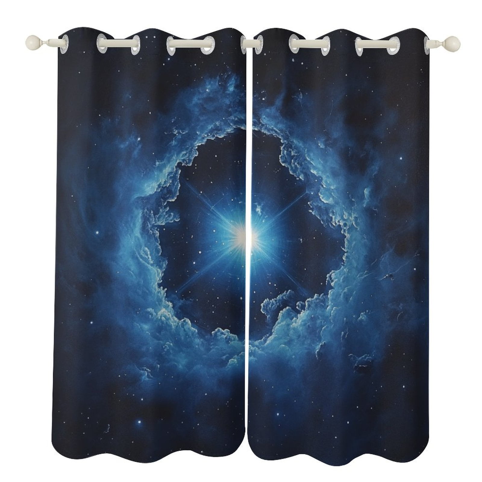 Curtains Darkening Blackout Curtains (2 Panels) Grommet Top Window for ...