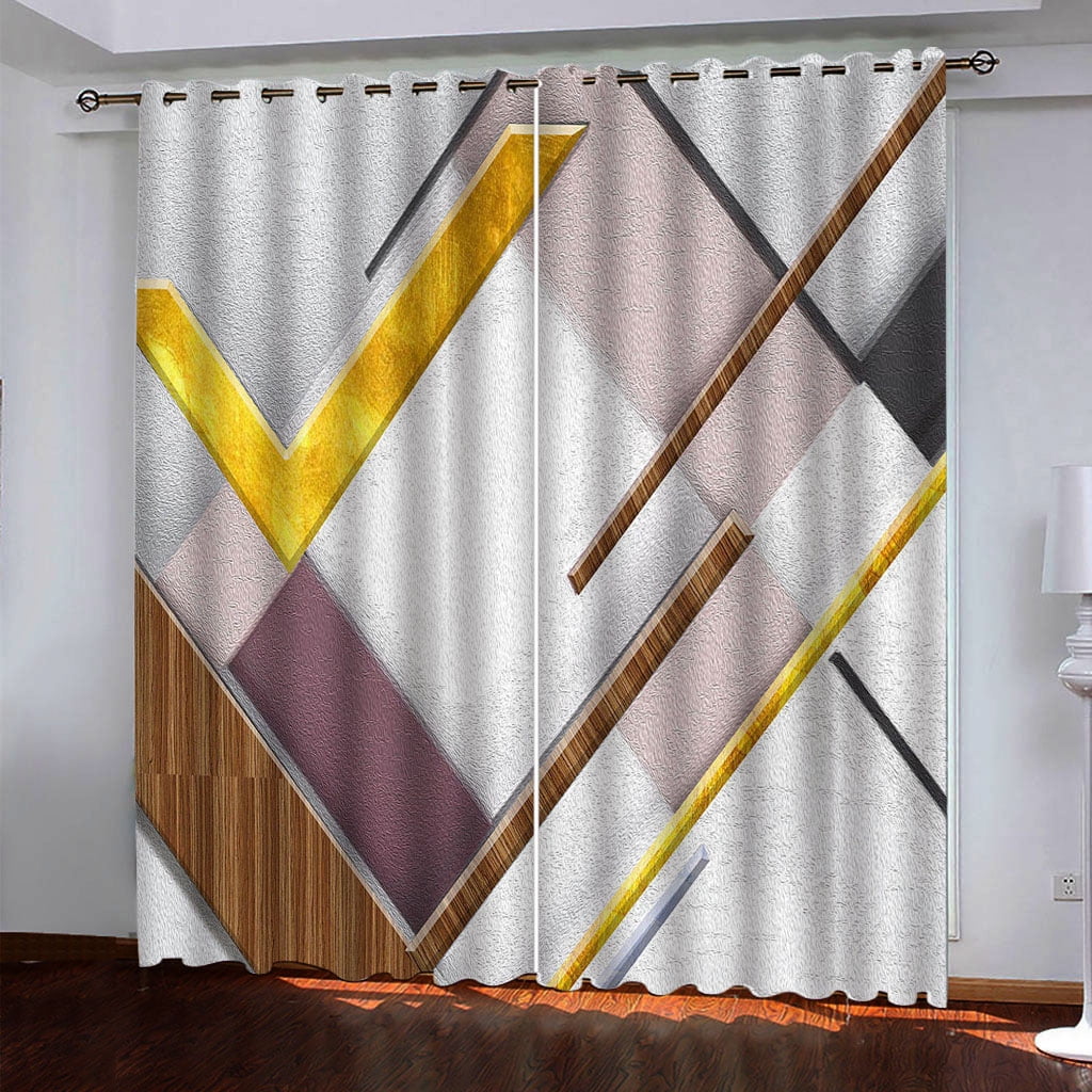 Curtains For Rooms 3D Scandinavian Geometric Art Patterns Windows ...