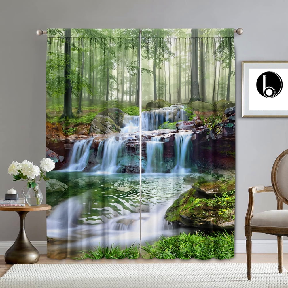 Curtains For Windows Living Room 3D Beautiful Landscape Scenery ...