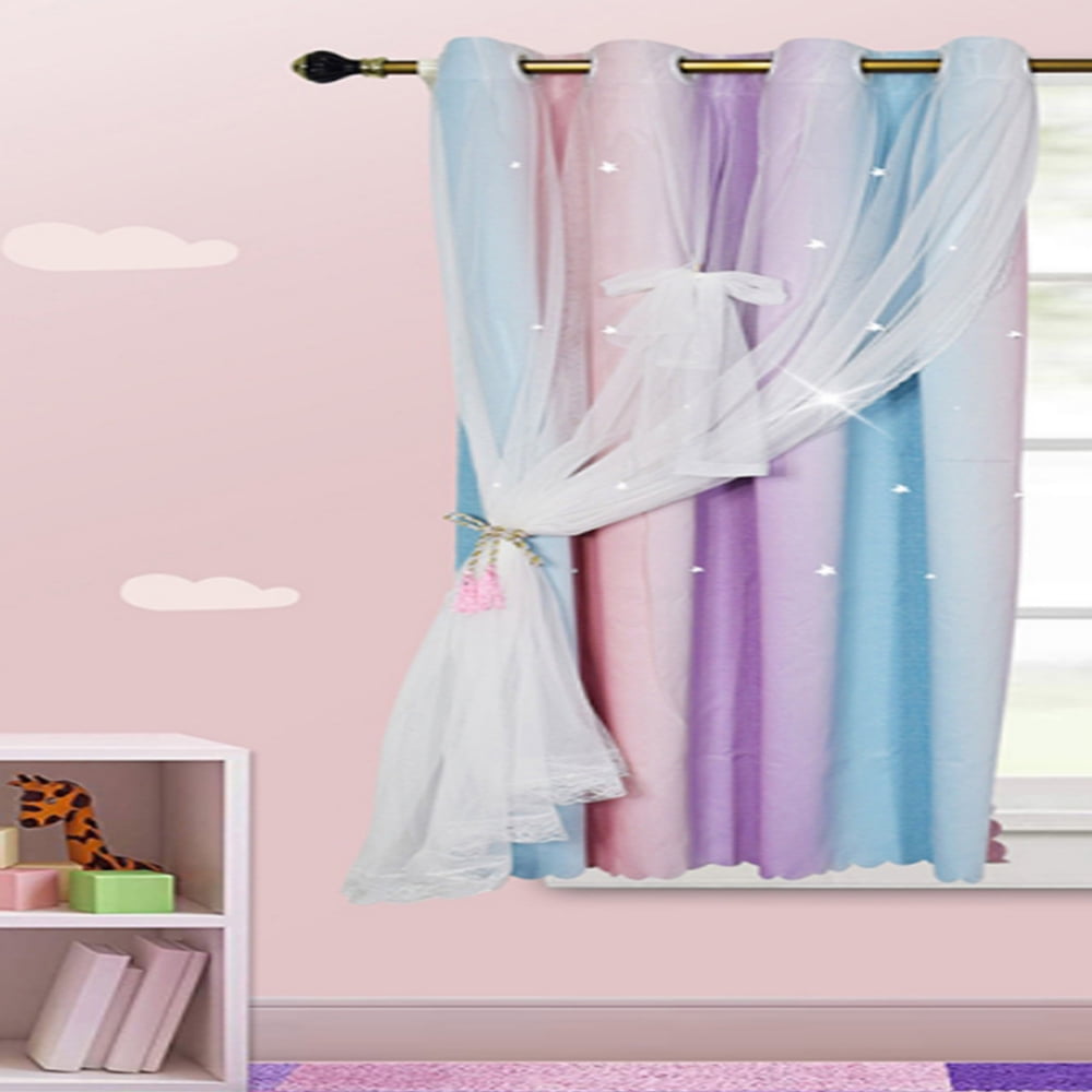 Curtains for Girls Bedroom Kids Curtain Baby Nursery Hollow-Out Star ...