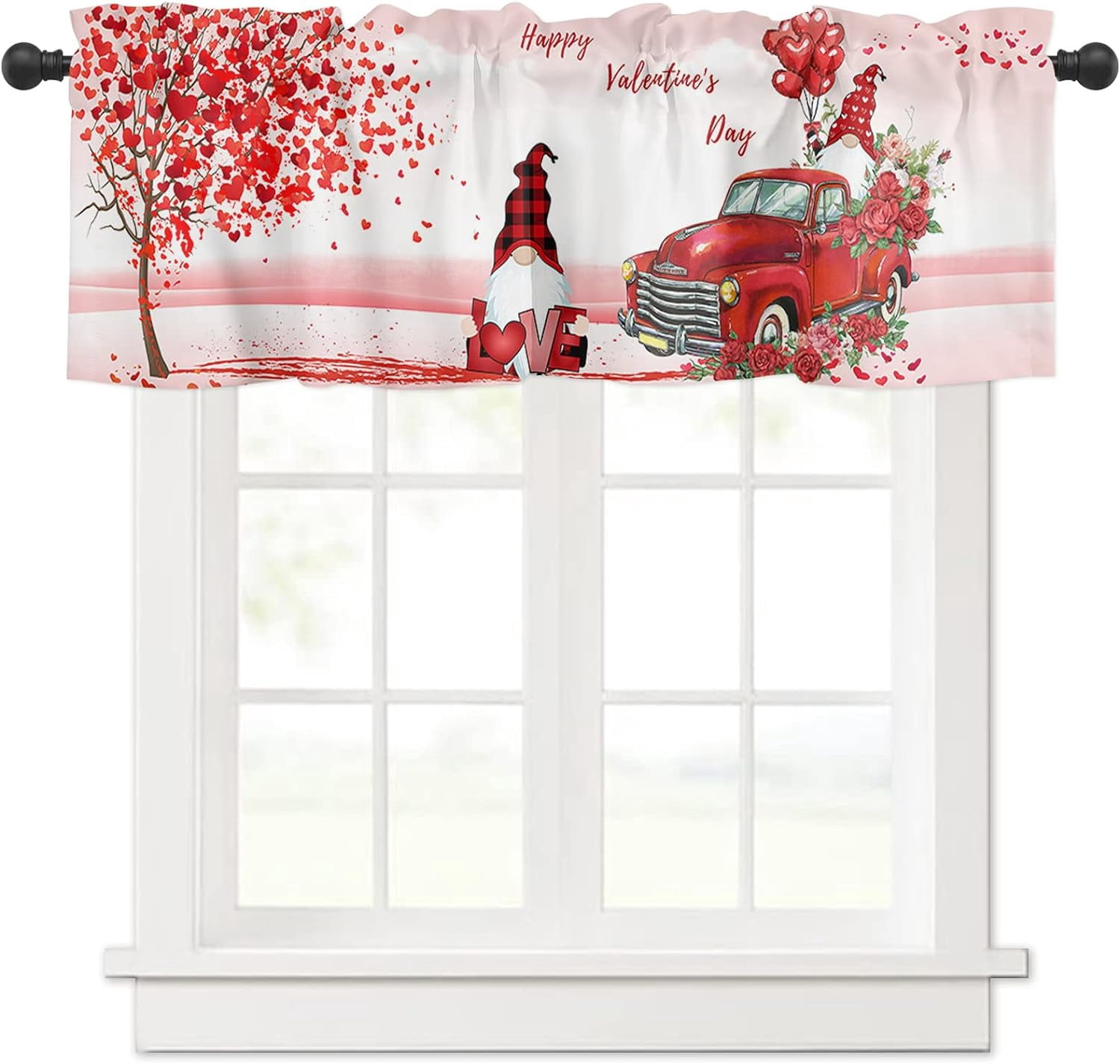 Curtains Kitchen Valance for Windows Rustic Window Toppers Valances Rod ...