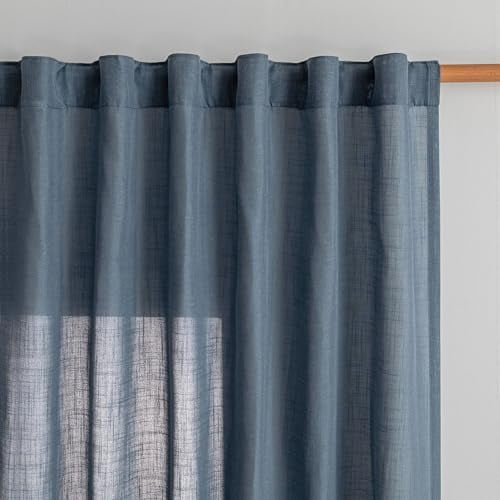 Curtains for Living Room 84 Inches Long Semi Sheer Light Filtering ...