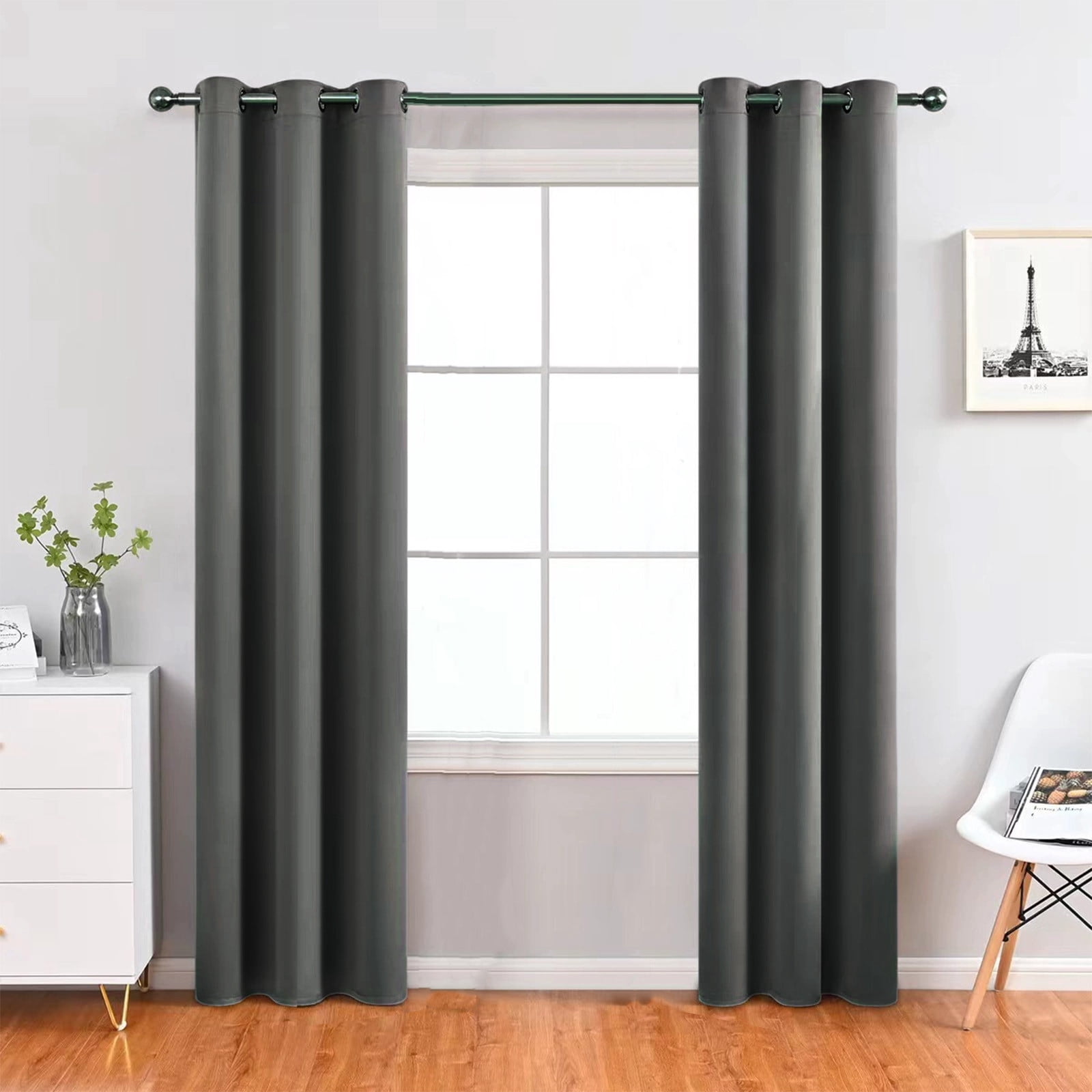 Curtains Panel Set 39x78.7" Elegant Insulated Blackout Window Drapes ...