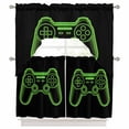 Curtains Swag and Tiers Curtains Set, Green Game Controller Valances ...