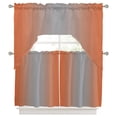 Curtains Swag and Tiers Curtains Set, Orange Gray Ombre Valances with ...