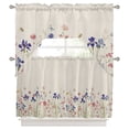 Curtains Swag and Tiers Curtains Set, Spring Floral Valances with ...