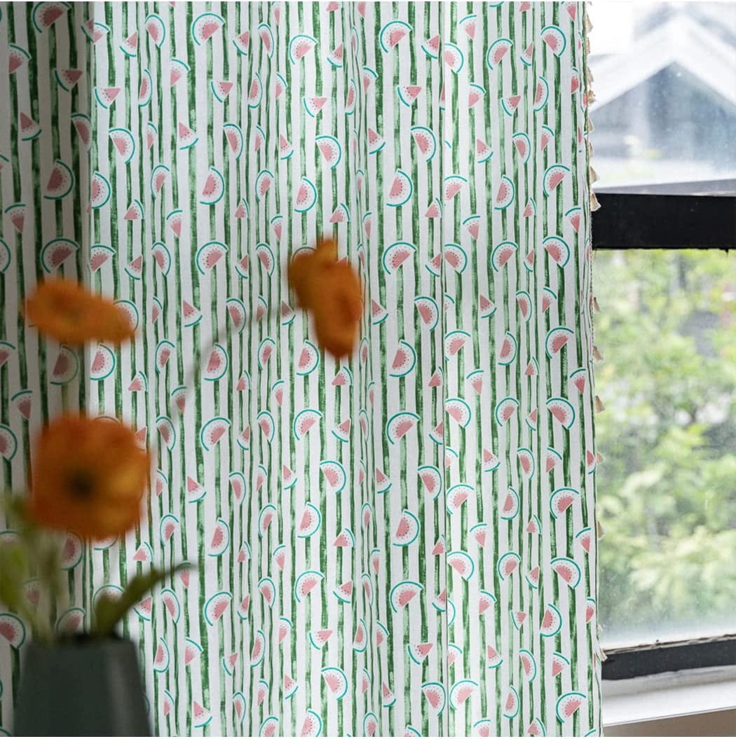 Curtains with Tassels, Cotton Linen Grommets Design Window Curtains for ...