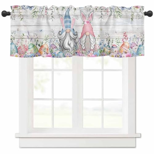Curtains Valances Easter Gnome Rabbit Egg Spring Flower Eucalyptus Leaf ...