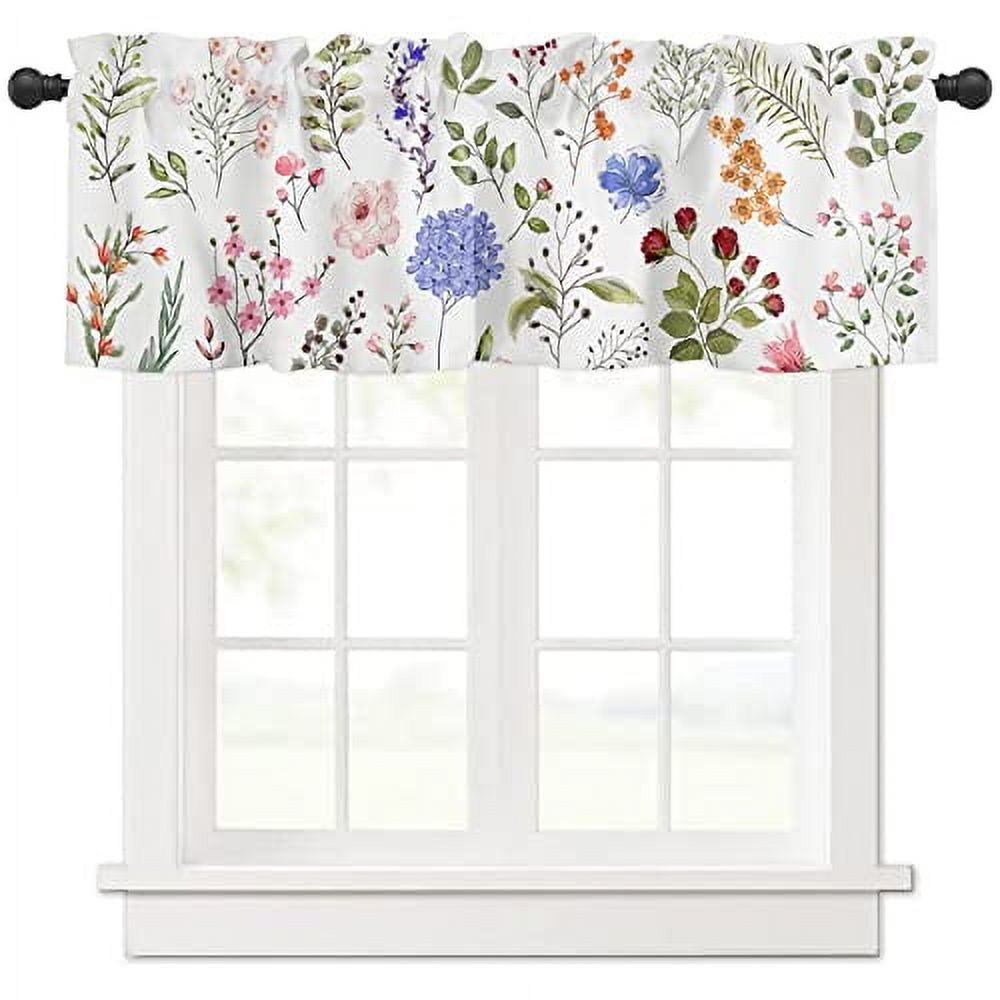 Curtains Valances Flower Leaf Wildflowers Botanical Floral Spring ...