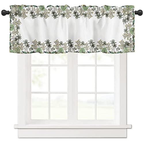 Curtains Valances Pink Flower Vine Leaves Watercolor Spring Summer ...