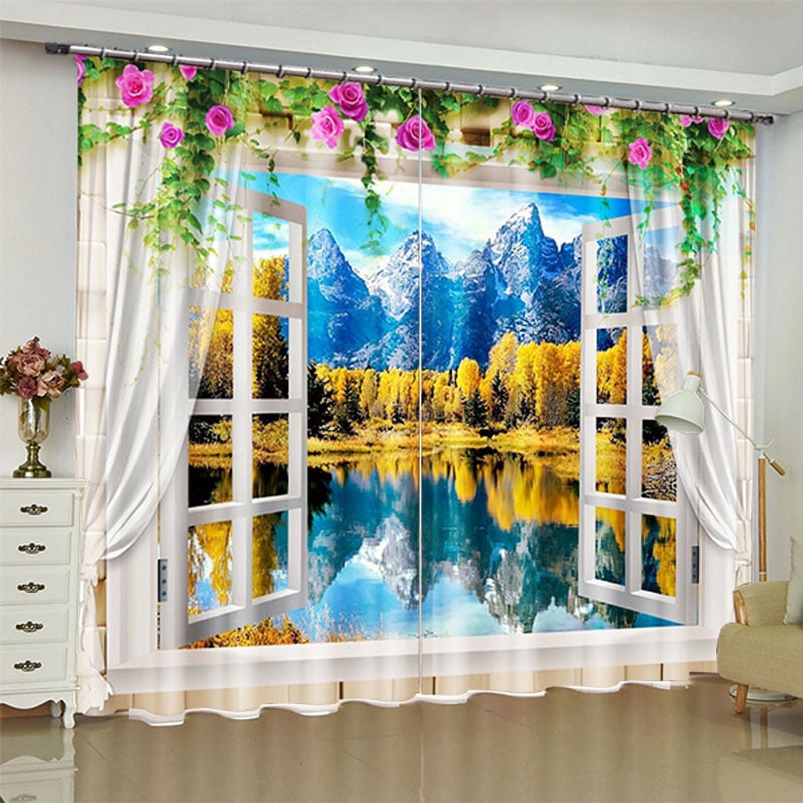 Curtains for Bedroom Block Sunlight Living Room Window Curtain Semi ...