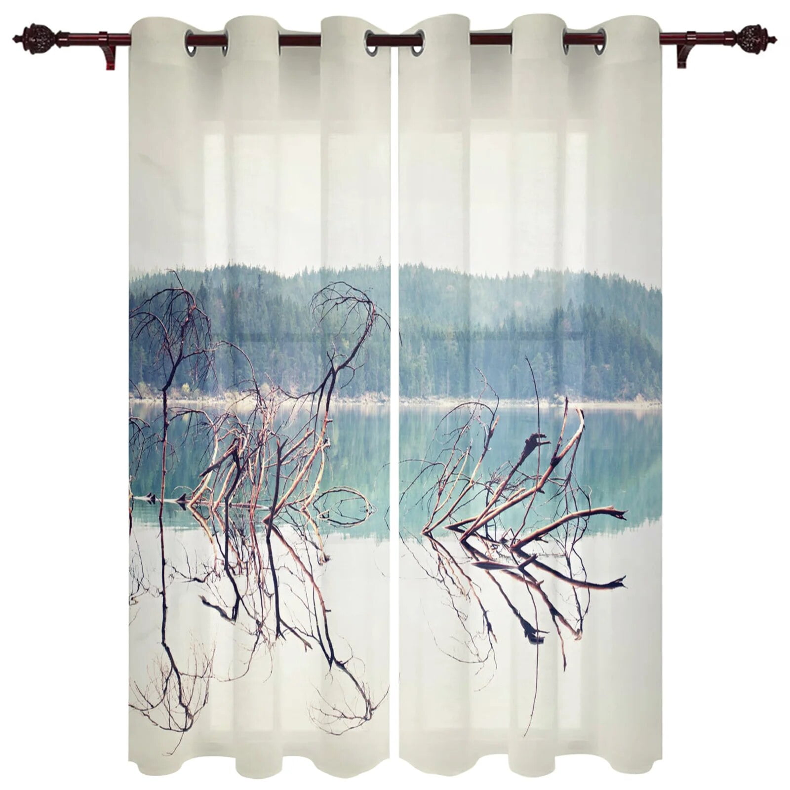 Curtains for living room Toy Blue Sky Camping Bus Trees 2 panels set ...