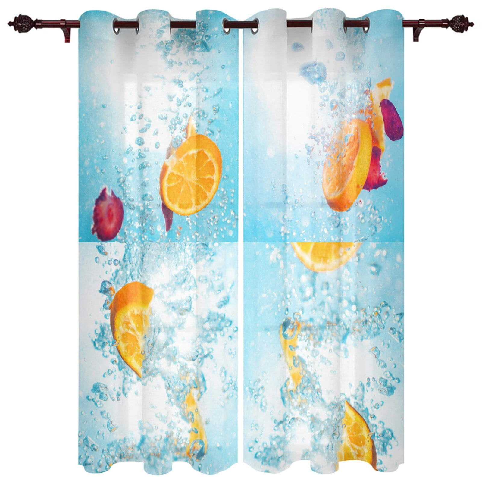 Curtains for living room Triangle Blue Gradient 2 panels set - Walmart.com