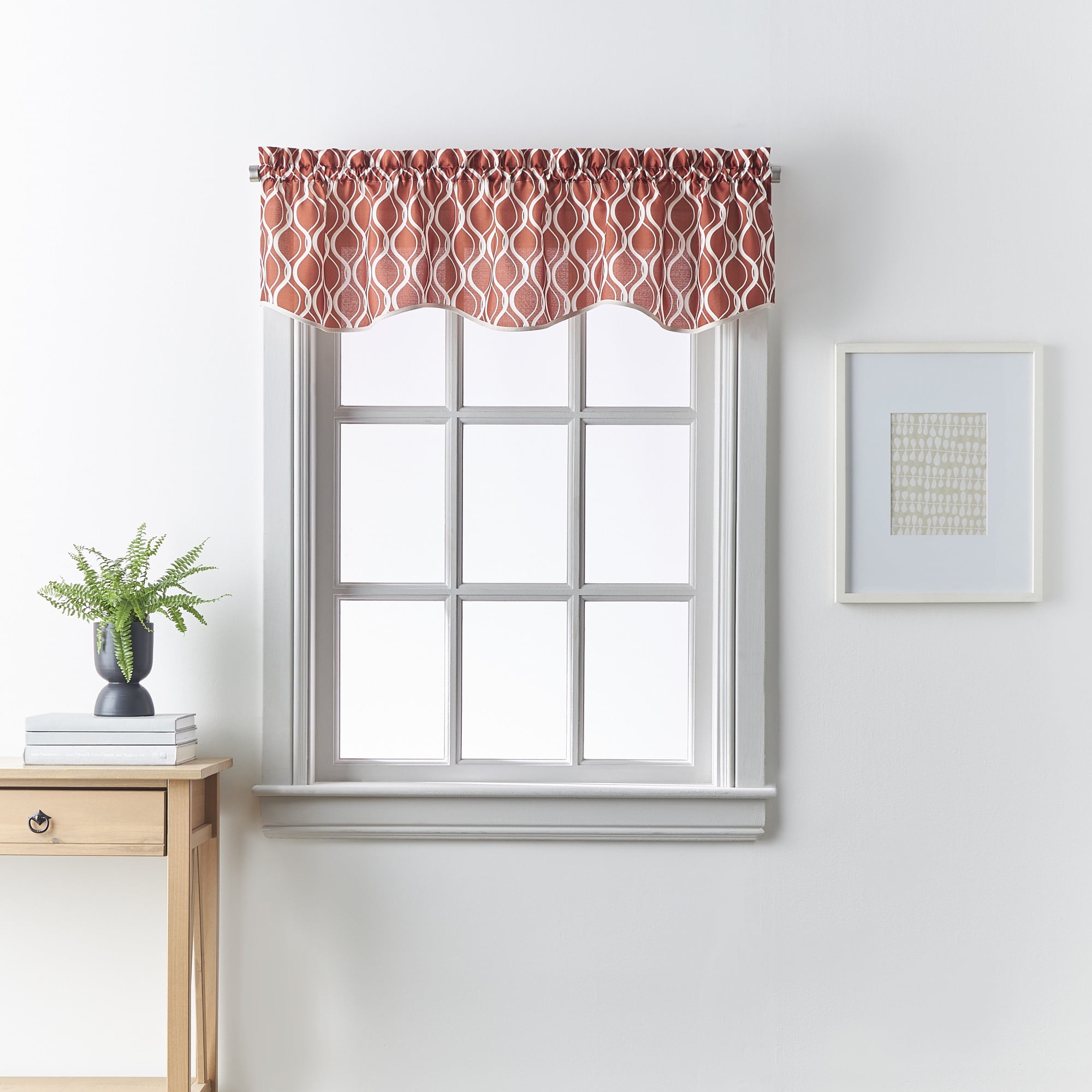 Curtainworks Morocco Scallop Valance Clay, 100% Polyester, 58"W x 14"L ...