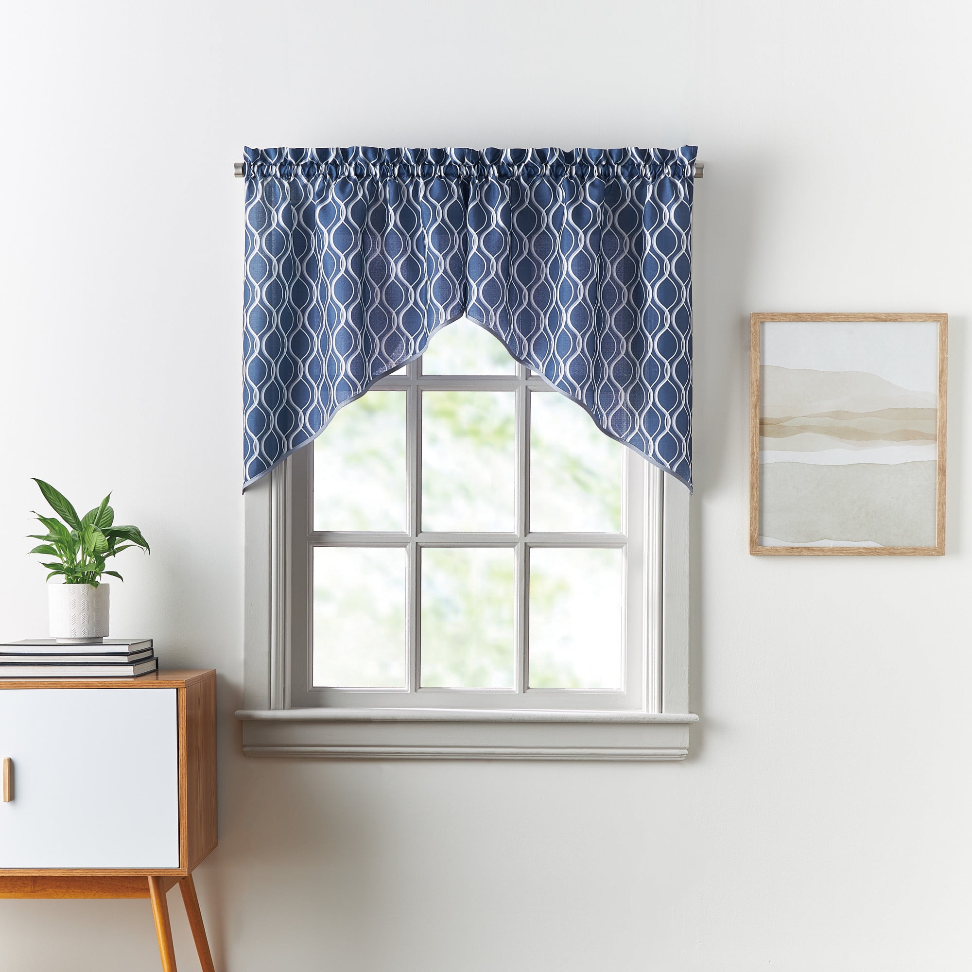 Curtainworks Morocco Swag Pair, Navy, 100% Polyester, 58"W x 14"L ...