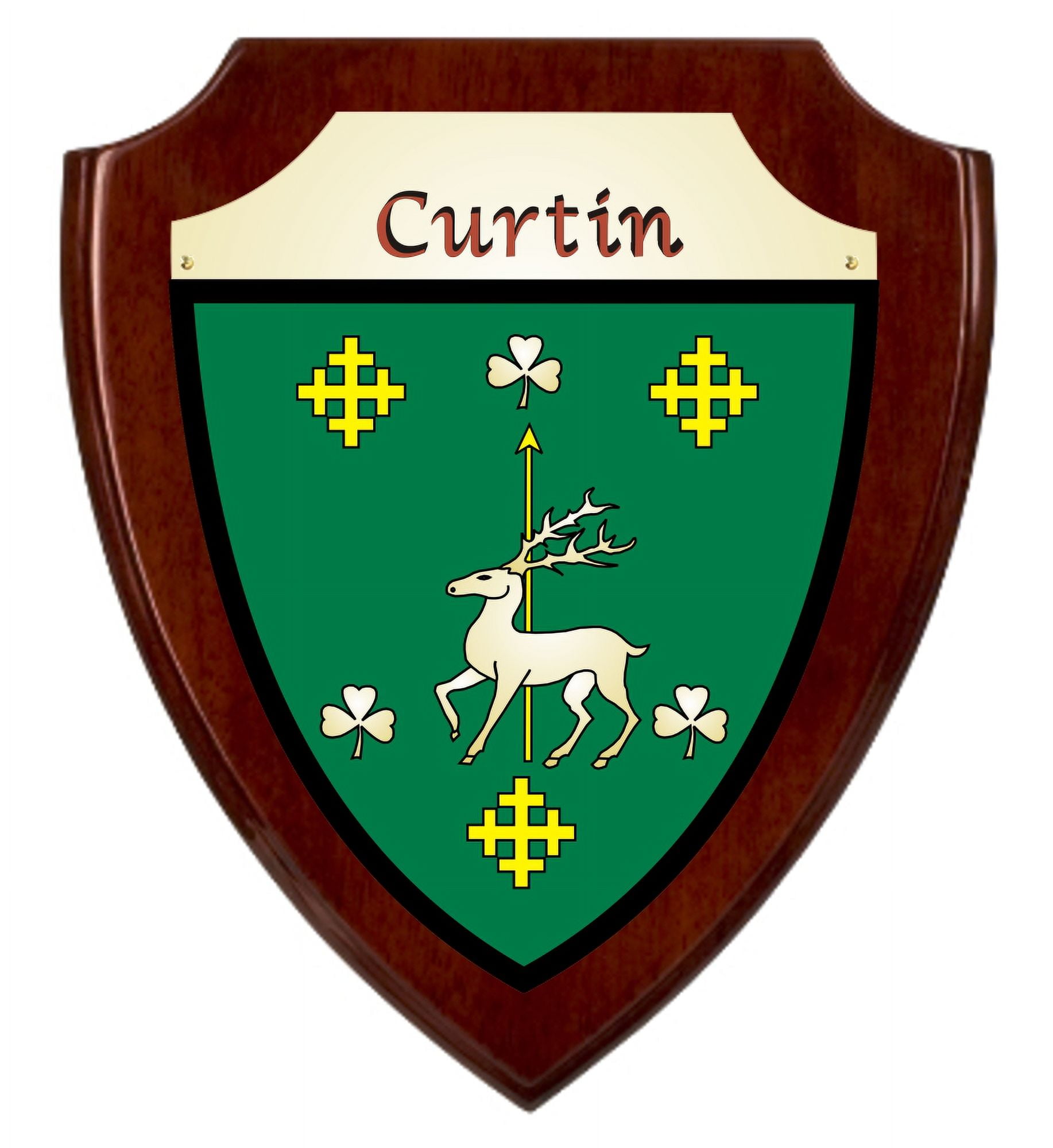 Curtin Irish Coat of Arms Shield Plaque - Rosewood Finish - Walmart.com