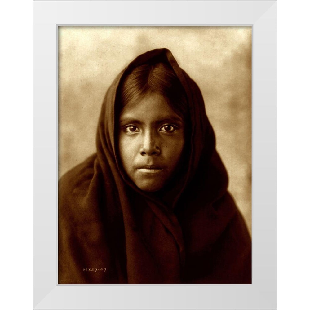 Curtis, Edward 19x24 White Modern Wood Framed Museum Art Print Titled - Qahatika girl, Arizona ...
