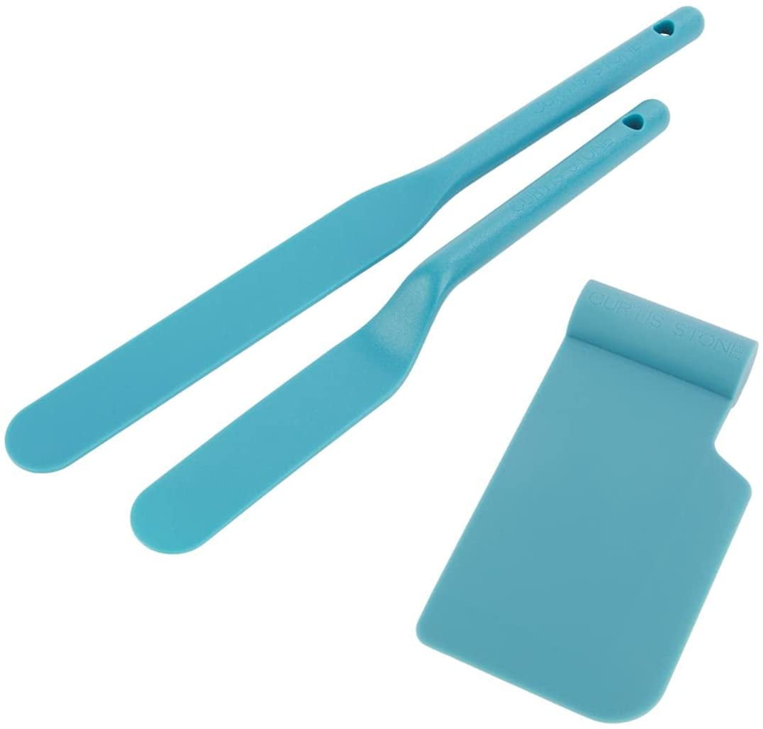 Curtis Stone 3 Pc Nylon Spatulas and Bowl Scraper - Blue - Walmart.com