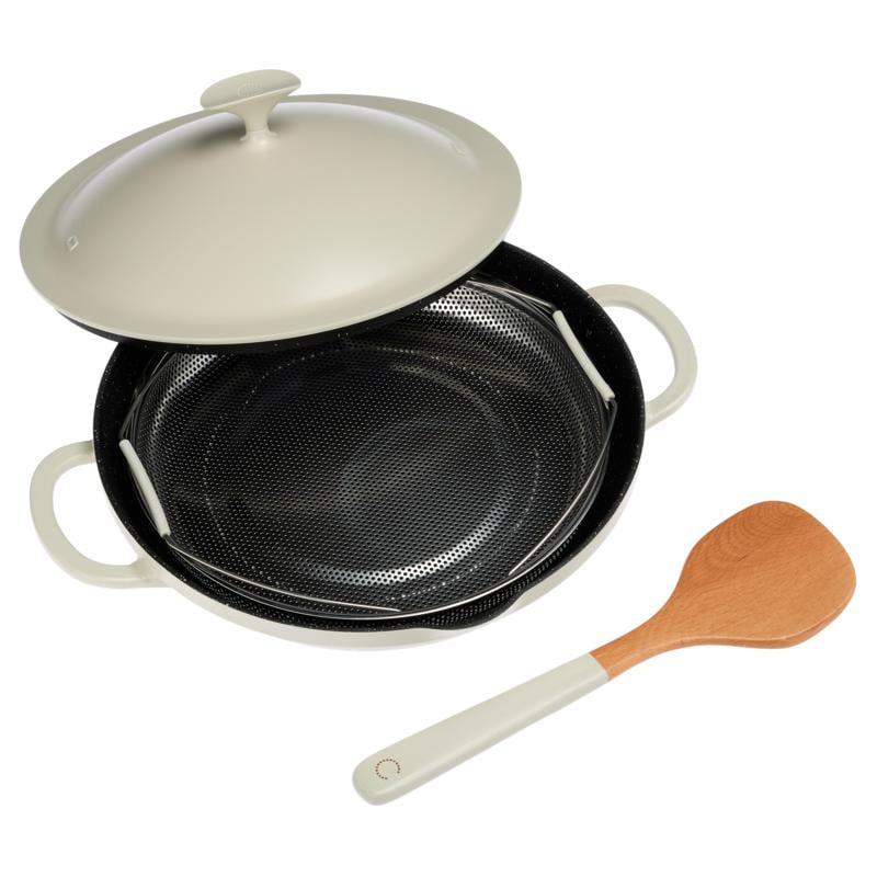 Curtis Stone Dura-Pan+ Nonstick All Day Chef's Pan with Steamer & Tool ...