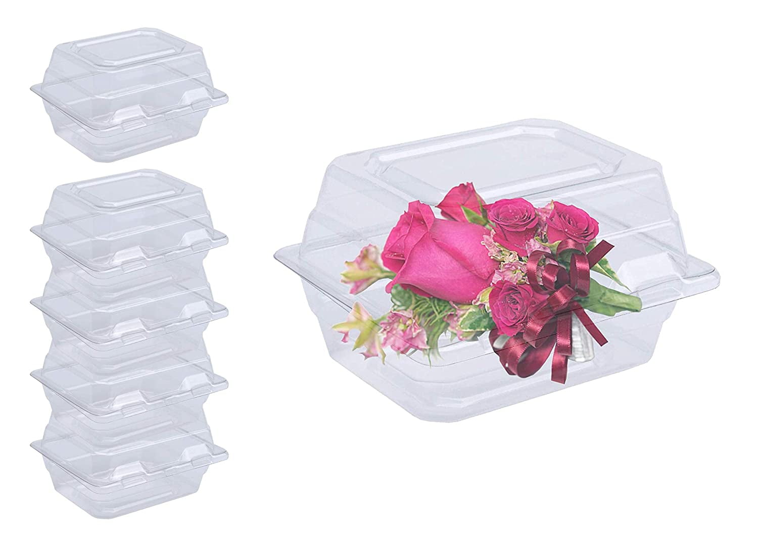 Curtis Wagner Plastics CW-543 Clear Boutonniere Flower Boxes (5-Pack ...