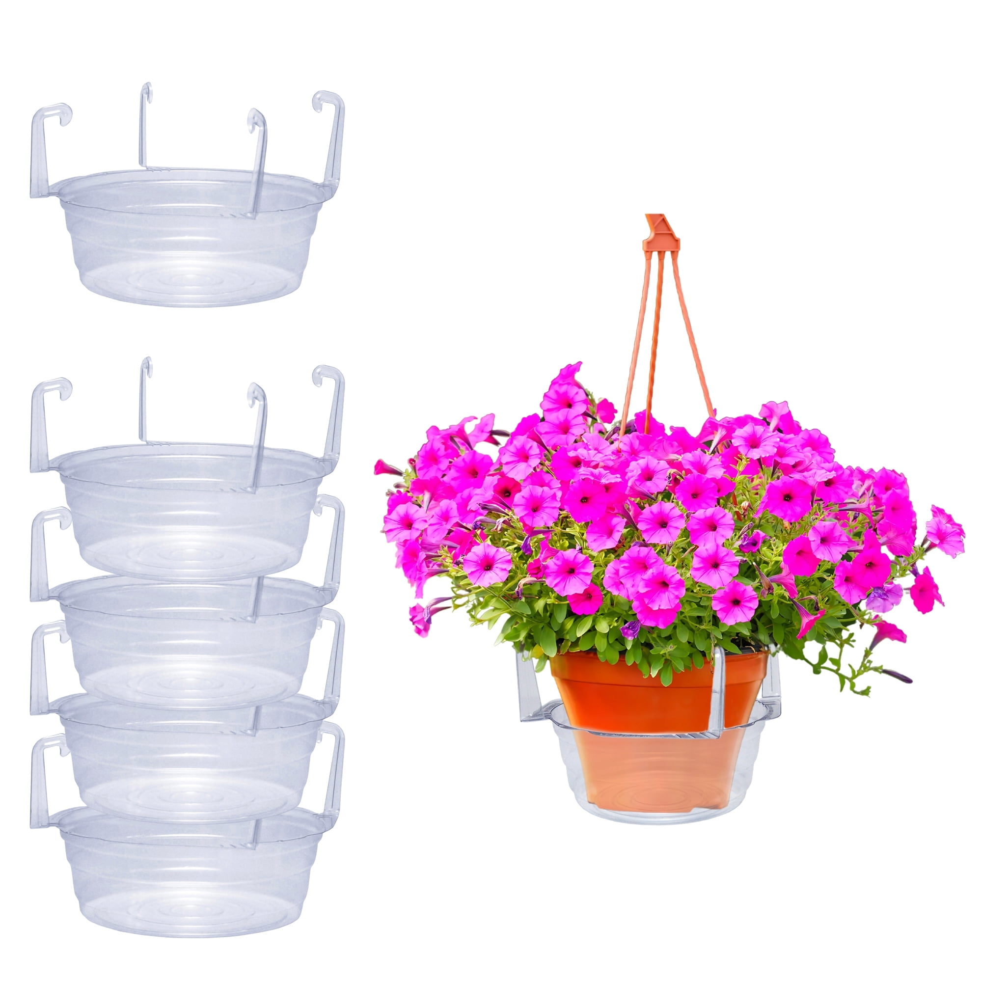 Curtis Wagner Plastics Plant Hanging Basket Drip Pans, 5-Pack, 9" diam ...