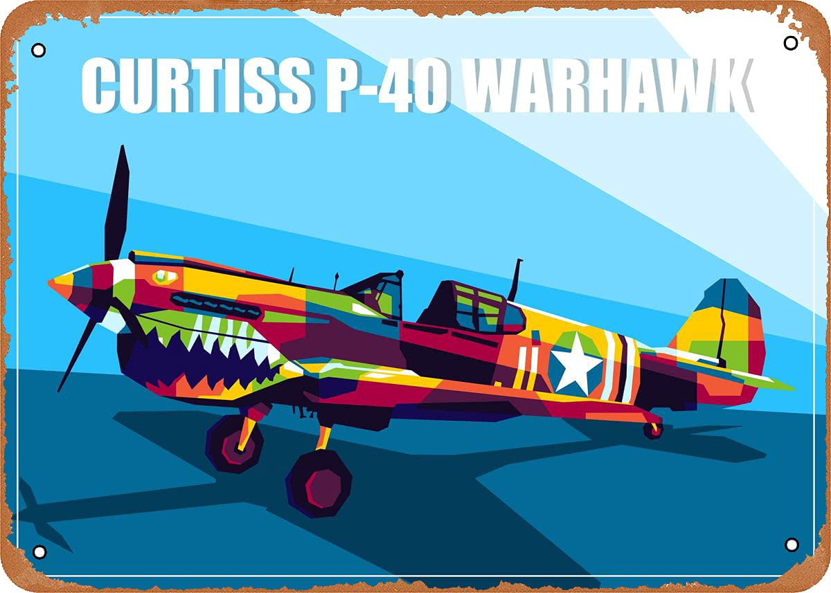 Curtiss P 40 Warhawk Military Retro Vintage Decorative Metal Aluminium ...