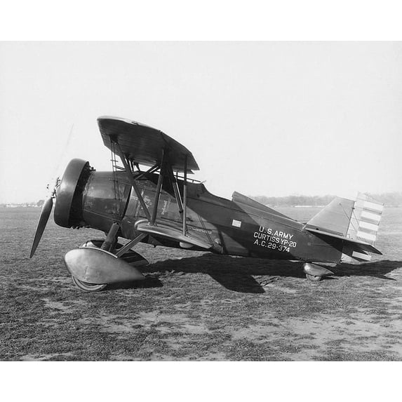 Curtiss YP-20 Airplane Side View Style - A - 24x36 Inch Laminated ...