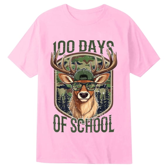 Curuila 100 Days Of School Shirts Letter Print Short Sleeve Crew Neck ...