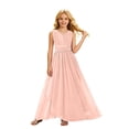 Curuila Child Kids Girls Maxi Dress Solid Color V Neck Sleeveless ...