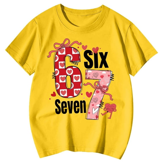 Curuila Children Girls Boys T Shirts Short Sleeve Number Print Crew ...