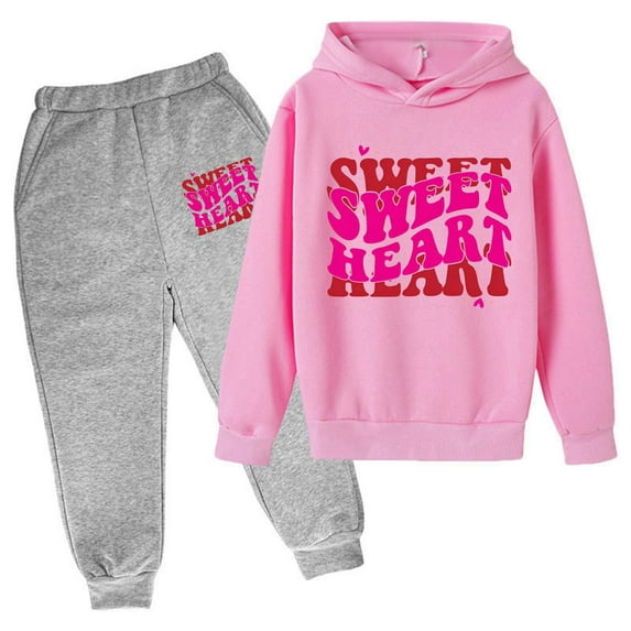 Curuila Children Girls Boys Valentine'S Day Hoodie Set Fashion Cute ...