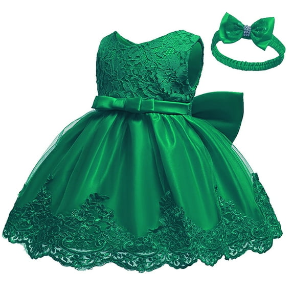 Curuila Children Girls Dress Mardi Gras Elegant Lace Solid Color Crew ...