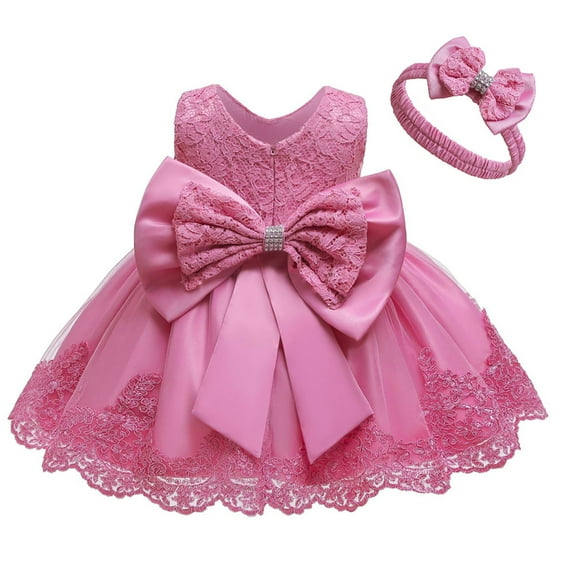 Curuila Children Girls Dress Mardi Gras Elegant Lace Solid Color Crew ...
