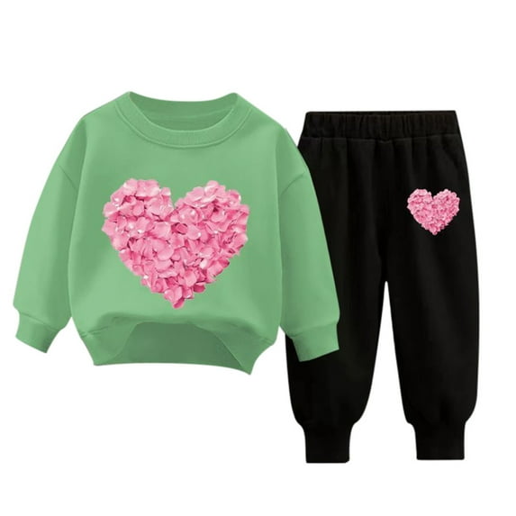 Curuila Children Valentine'S Day Pullover Set Casual Cute Printed Long ...