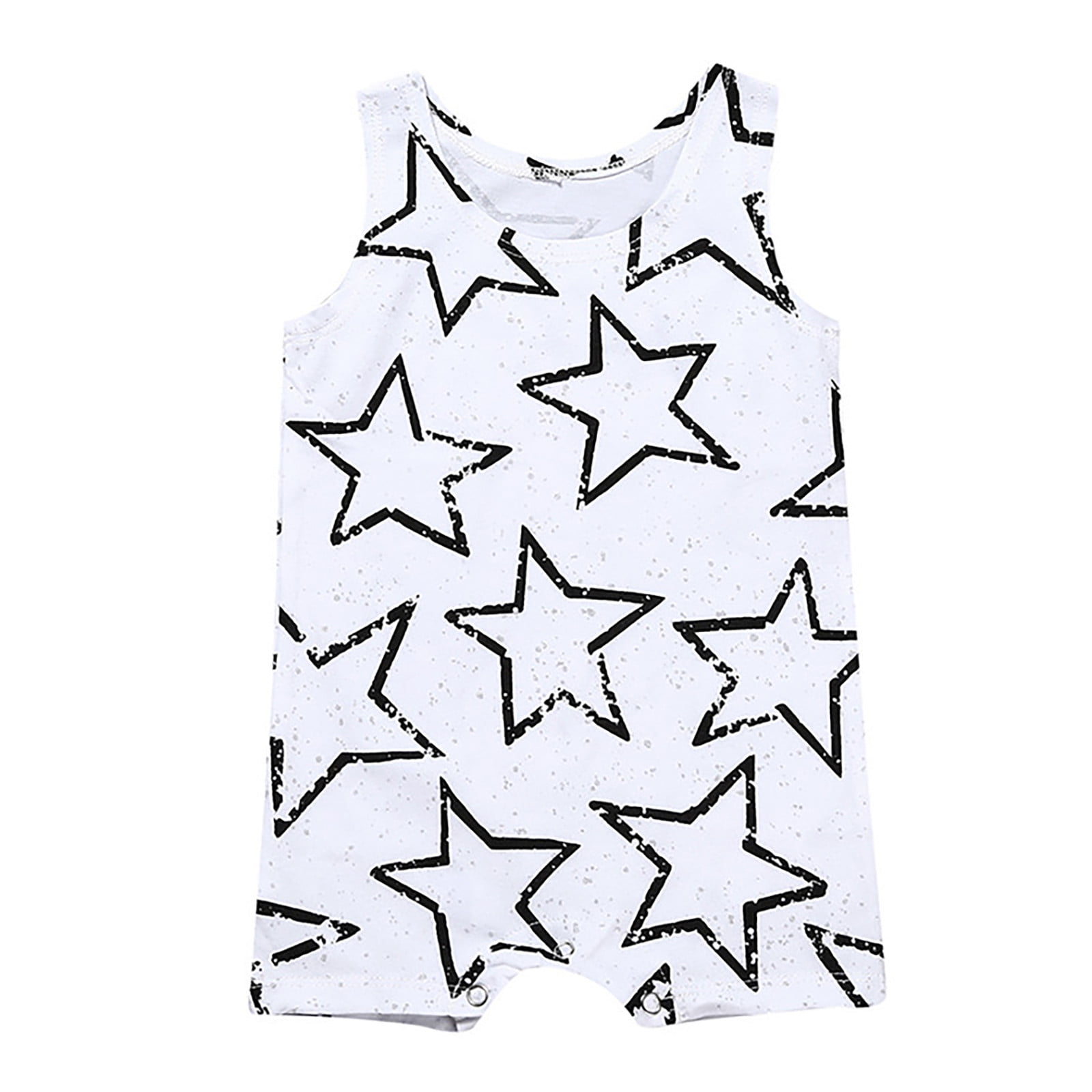 Curuila Girls Boys Summer Romper Sleeveless Crew Neck Cute Print ...