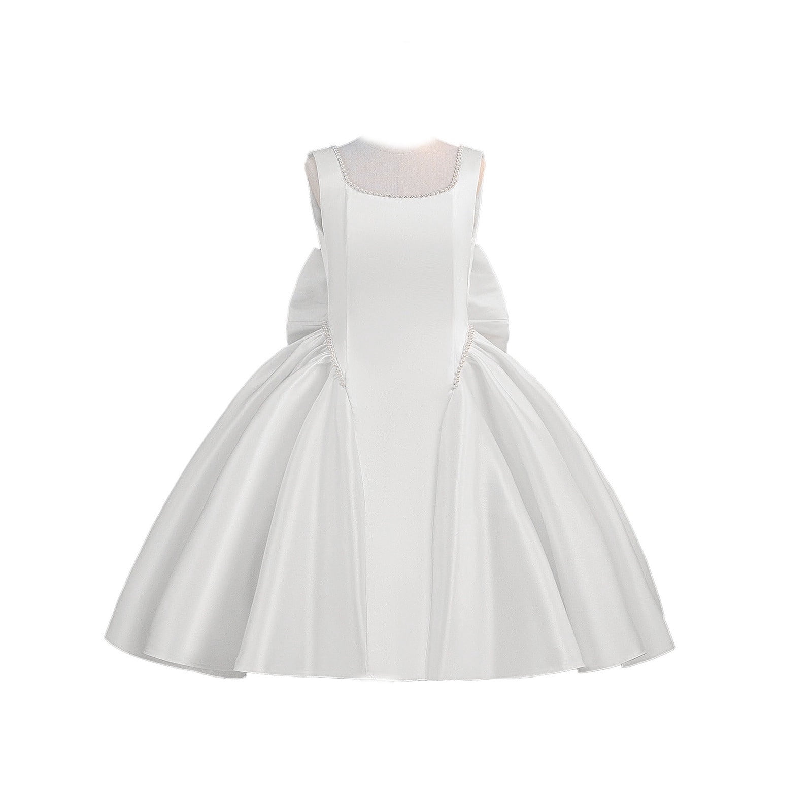 Curuila Infant Kids Girls Elegant Dress With Bow Solid Color Square ...