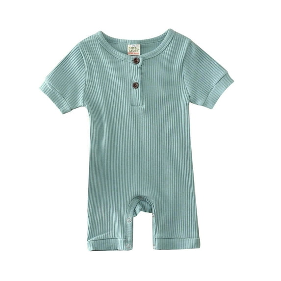Curuila Infant Newborn Girls Boys Rompers Casual Solid Color Crew Neck ...