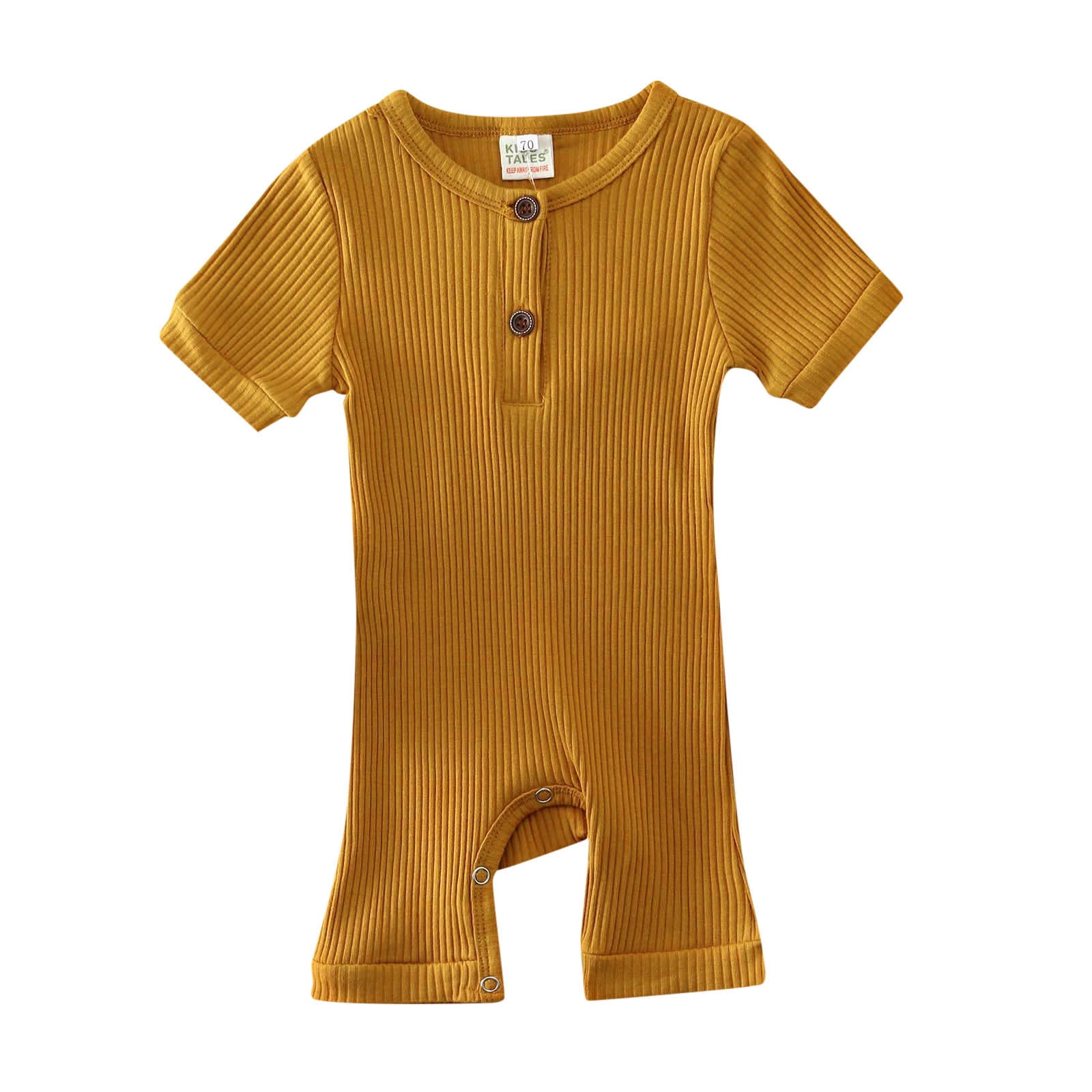 Curuila Infant Newborn Girls Boys Rompers Casual Solid Color Crew Neck ...
