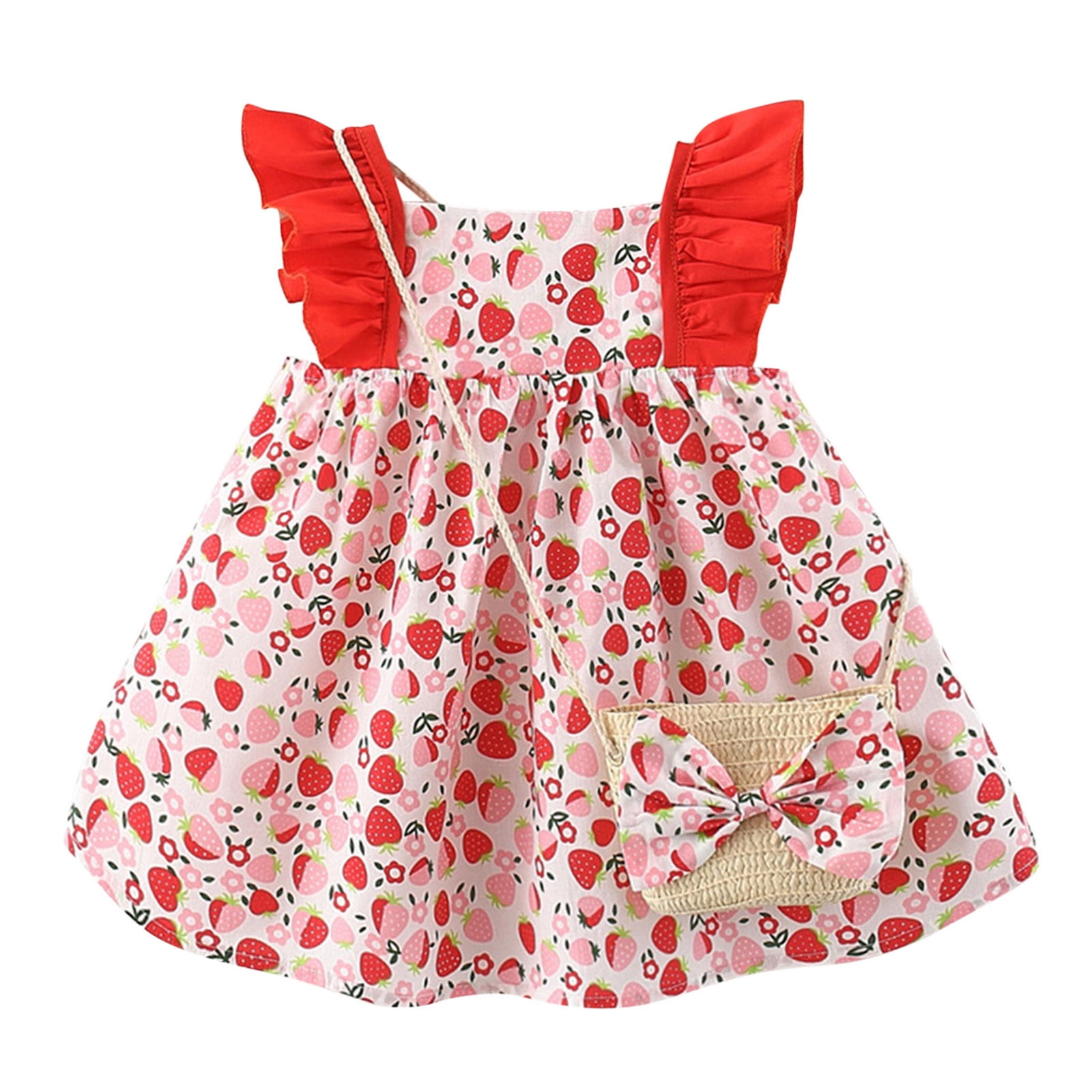 Curuila Infant Toddler Girls Dresses Floral Print Ruffles Sleeveless ...