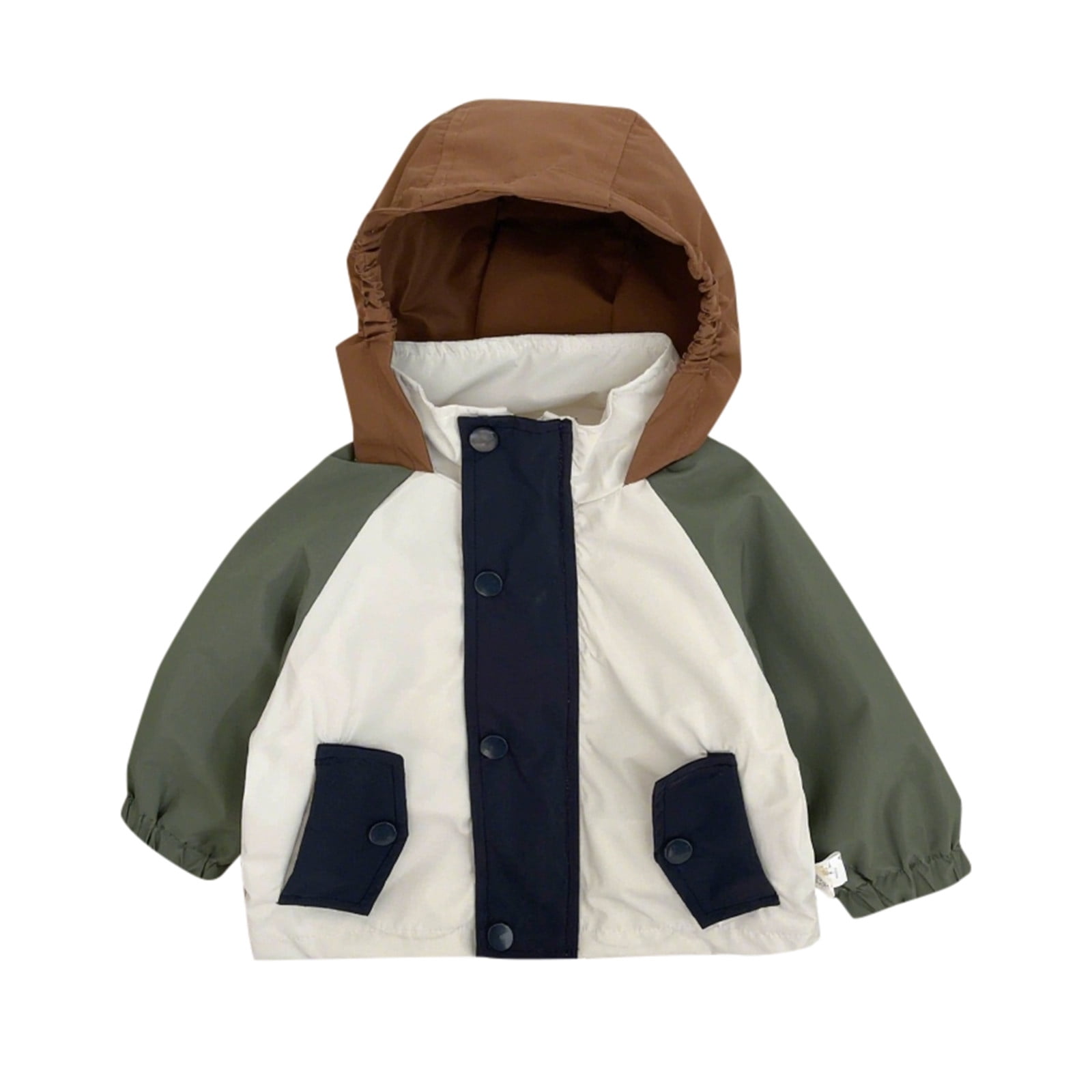 Curuila Kids Boys Girls Coats Long Sleeve Patchwork Color Hooded Zipper Jacket Lightweight Mid ...